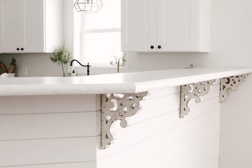 Kitchen Bar Corbels and Shiplap - Sarah Jane Christy