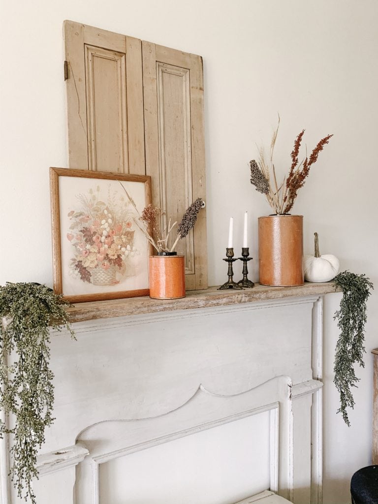 Goodwill Fall Mantel Decor Under Ten Dollars - Sarah Jane Christy
