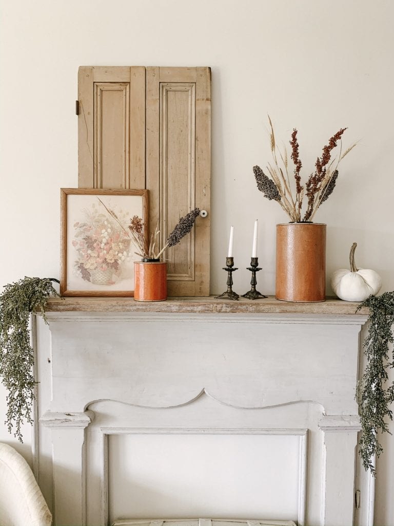 Goodwill Fall Mantel Decor Under Ten Dollars - Sarah Jane Christy