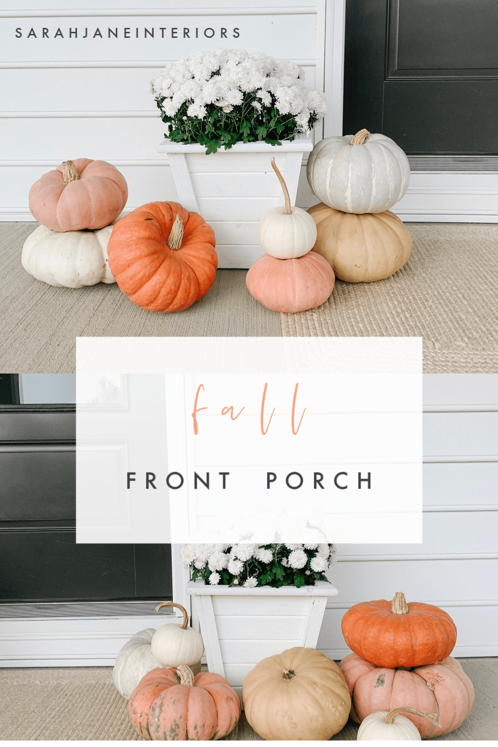 Fall Front Porch with Colorful Pumpkins - Sarah Jane Christy - Styling