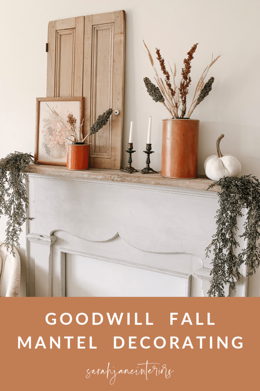 Goodwill Fall Mantel Decor Under Ten Dollars - Sarah Jane Christy